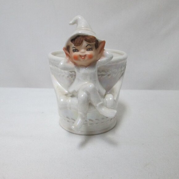 Lefton | Accents | Lefton Vintage Pixie Elf Planter Vase Iridescent ...